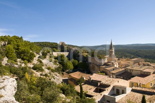 View of Sain-Saturnin-ls-Apt, in the Vaucluse department in the ...